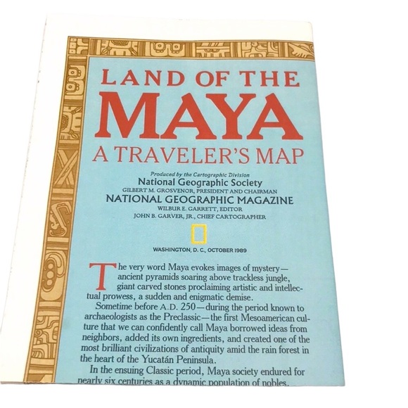 National Geographic | Other | National Geographic Land Of The Maya Map ...